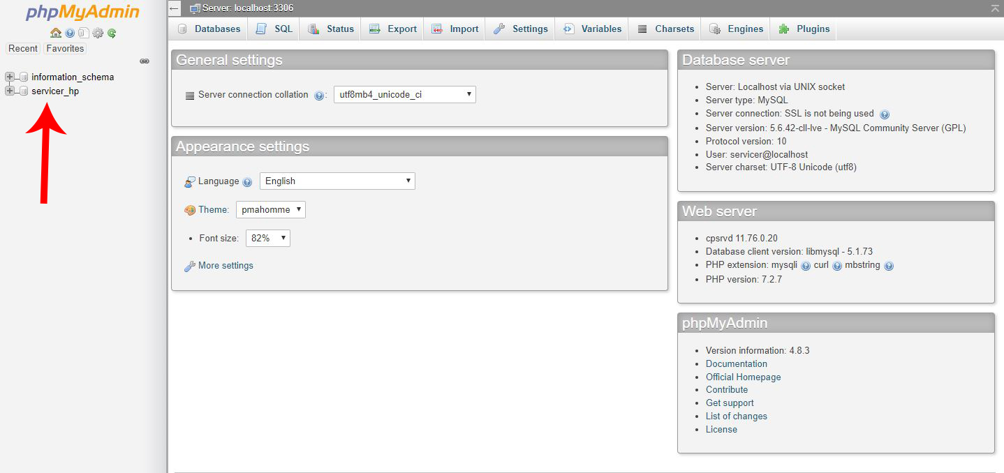 Backup Database from phpMyAdmin